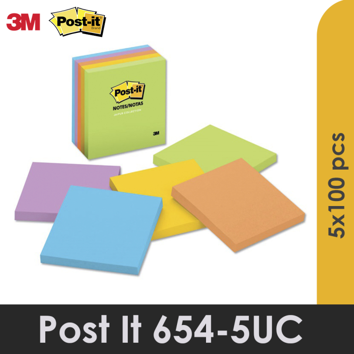 Post it 3M 654 UC Sticky Notes Colors (1 Pack contains 5 Pads / 5 ...