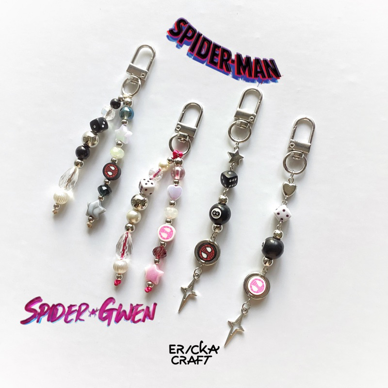 GANTUNGAN SPIDERMAN MILES SPIDER GWEN COUPLE KEYCHAIN PHONESTRAP ...