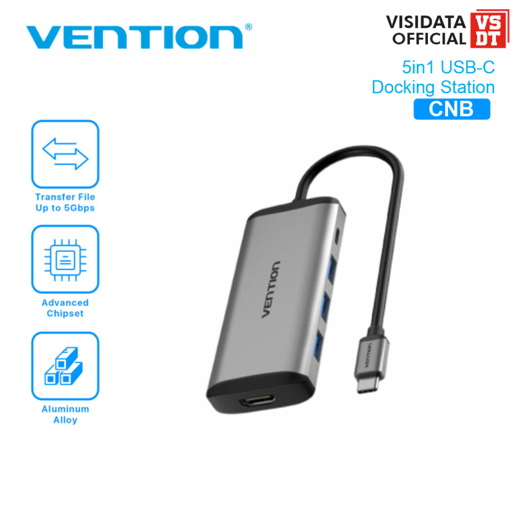 Vention USB C 5in1 Hub Classic Docking Station PD 100W 5Gbps USB 3.0 ...