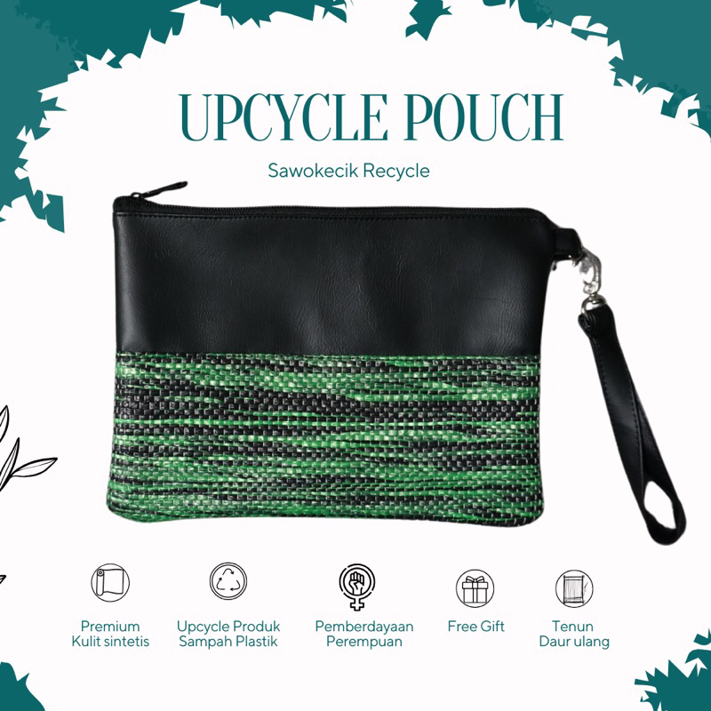 Recycled Woven Pouch for Plastic Waste with Horizontal Woven Motif ...