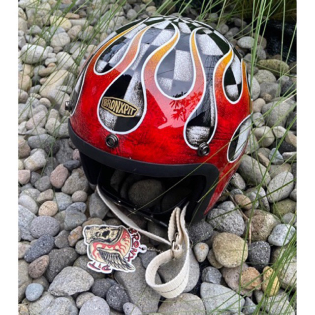 Checkerboard flames slimhead helmet | Shopee Malaysia