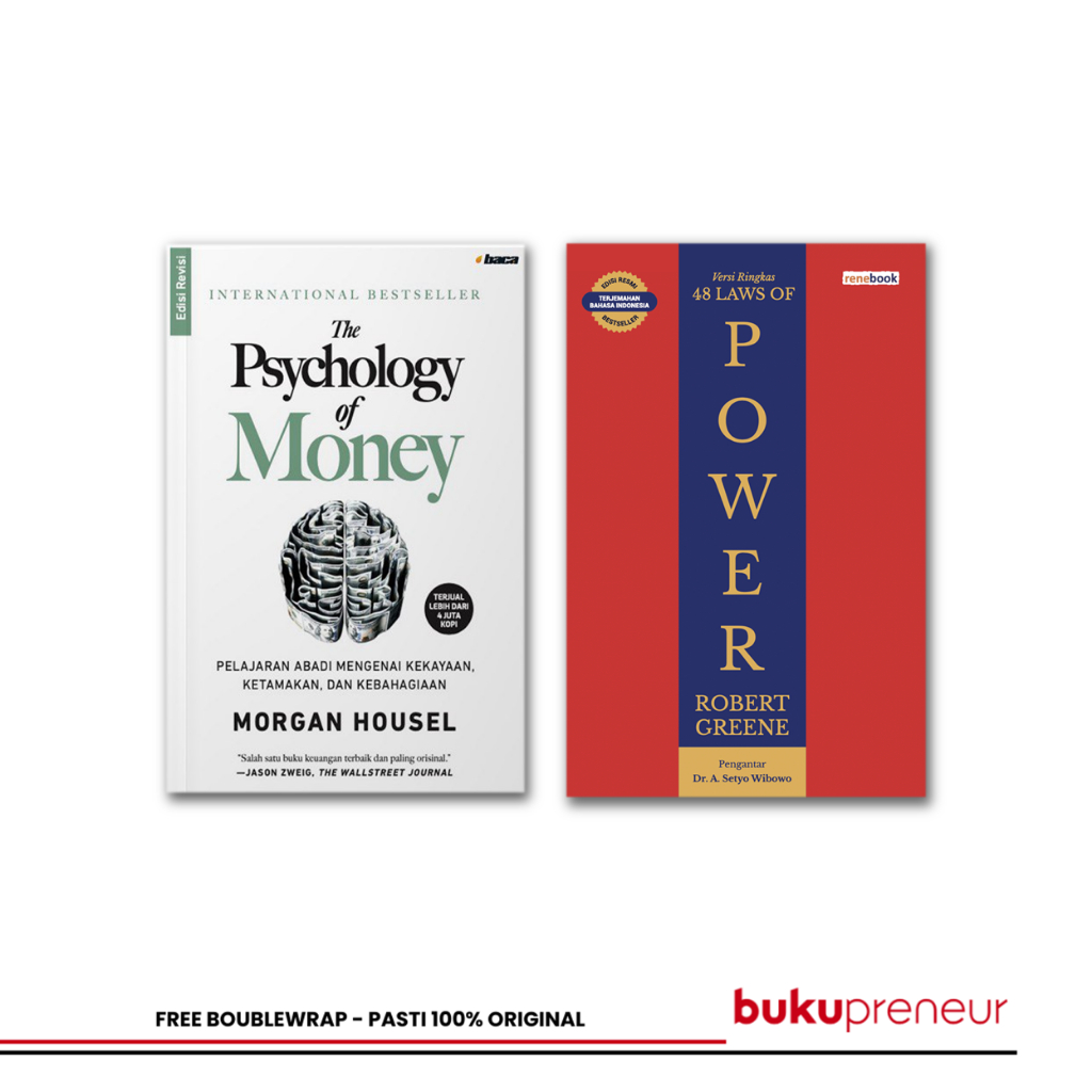 Bukupreneur - The Psychology of Money Book Package + 48 Laws of Power ...