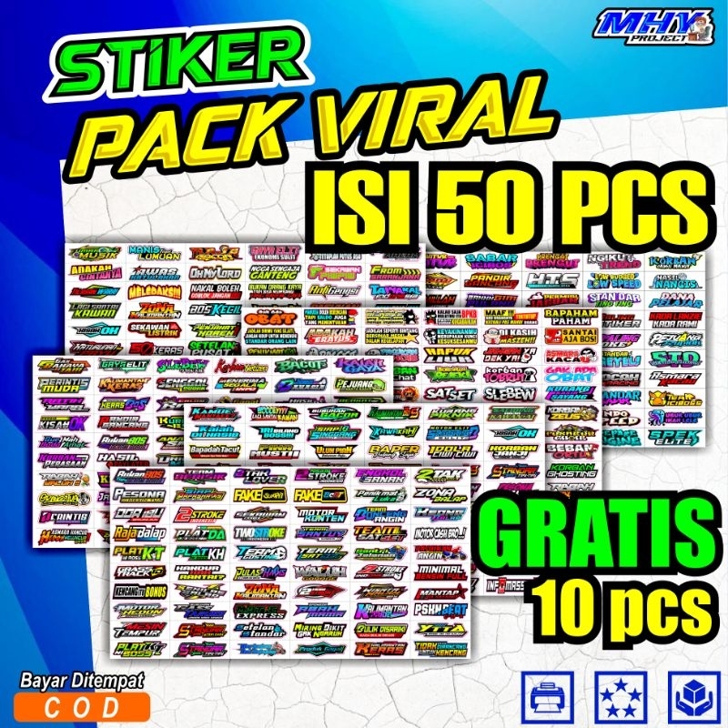 Viral WORDS STICKER PACK CONTENTS 50 PCS/VIRAL WORDS CUTTING STICKER ...