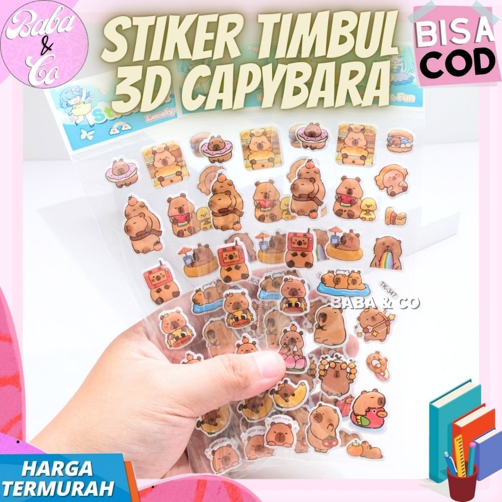 Long 3D embossed CAPYBARA STICKER UNIQUE CUTE CUTE CAPYBARA LABEL ...