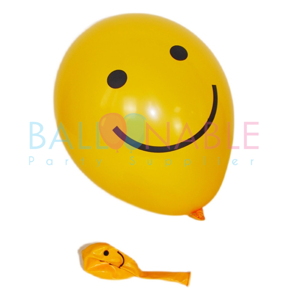 Happyballoon Latex Balloons with Smile Emoji Emoticon Motif, 50pcs ...