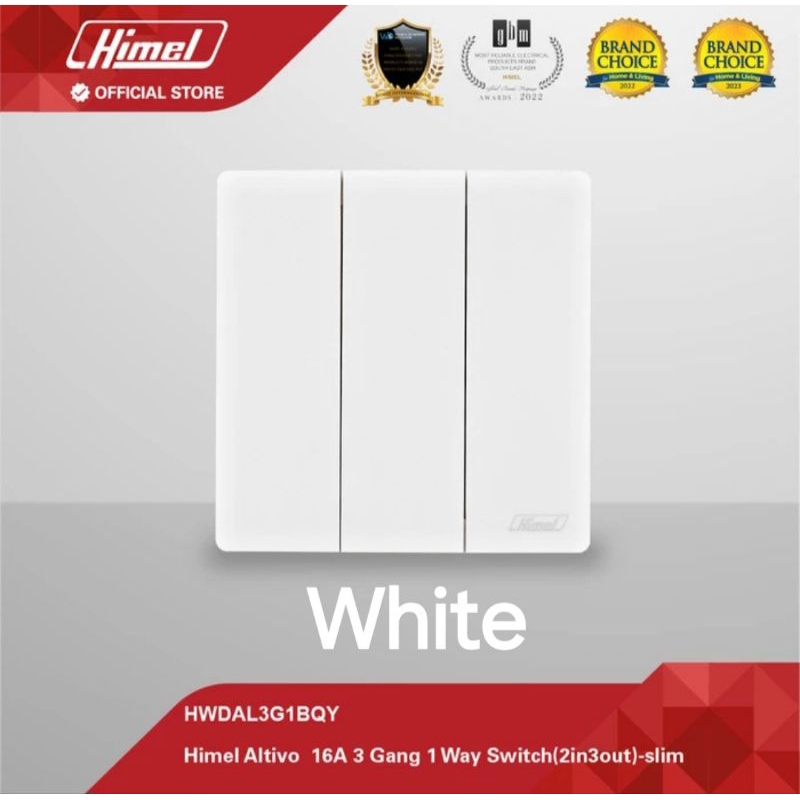Himel Altivo 16A 3 Gang 1 Way Slim Switch | Shopee Malaysia