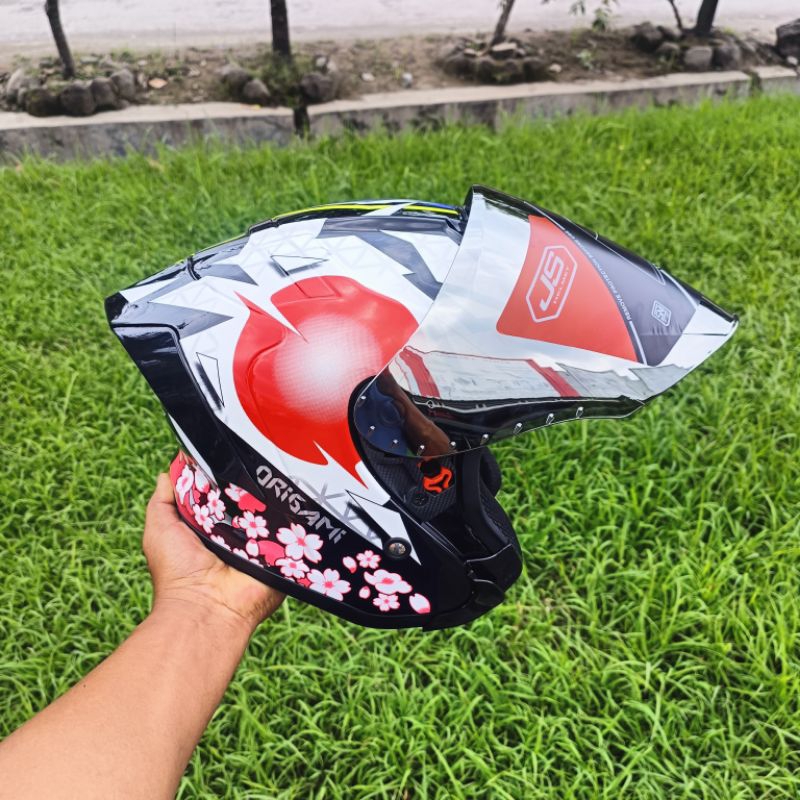 Js armor helmet with original SNI motorcycle halface helmet motif ...