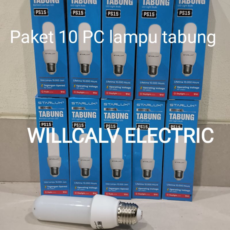 CAHAYA PUTIH Package of 10 PC Starlux LED tube lights PS15 white light 6500K E27 | Shopee Malaysia