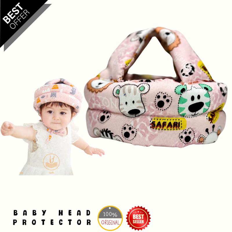 KATUN Boy and girl baby head protection helmet, micro patterned cotton ...
