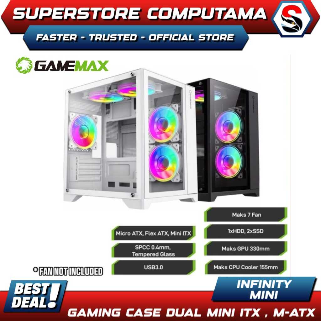 Gamemax Infinity Mini ITX Casing - Micro ATX Gaming Case | Shopee Malaysia