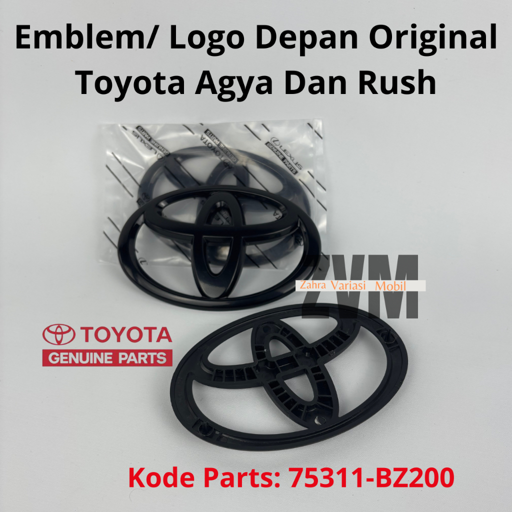 Toyota Original Front Logo Emblem Toyota Agya and Rush Part Code 75311 ...