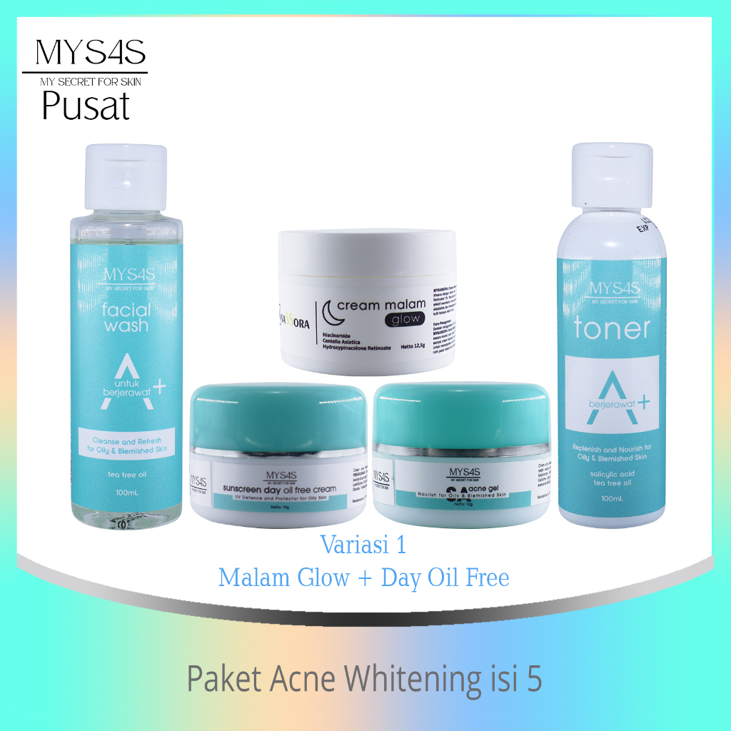 Mysas Skincare Acne Whitening Package contains 5 / acne-prone skin ...