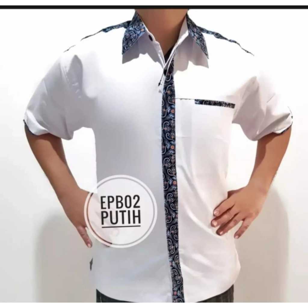 PUTIH White Batik Combination Work Uniform, Work Uniform, Officeboy ...