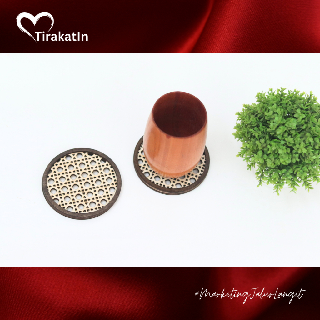 KAYU Tirakatin - Laser Cut Wood Rattan Coaster | Unique Rattan Model ...