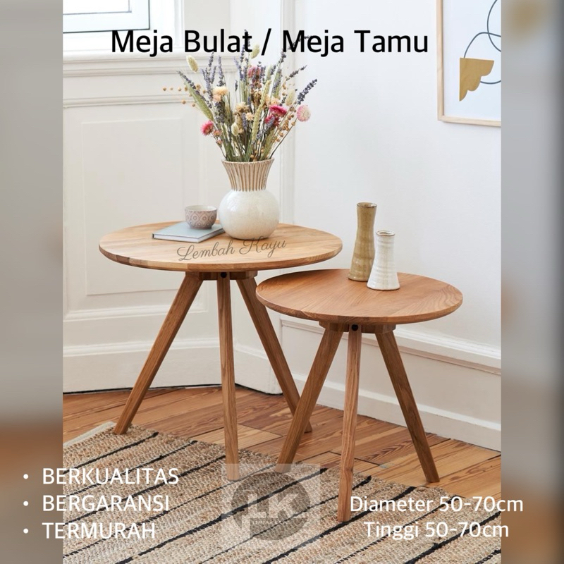 KAYU Round table, aesthetic guest table, minimalist mahogany table ...