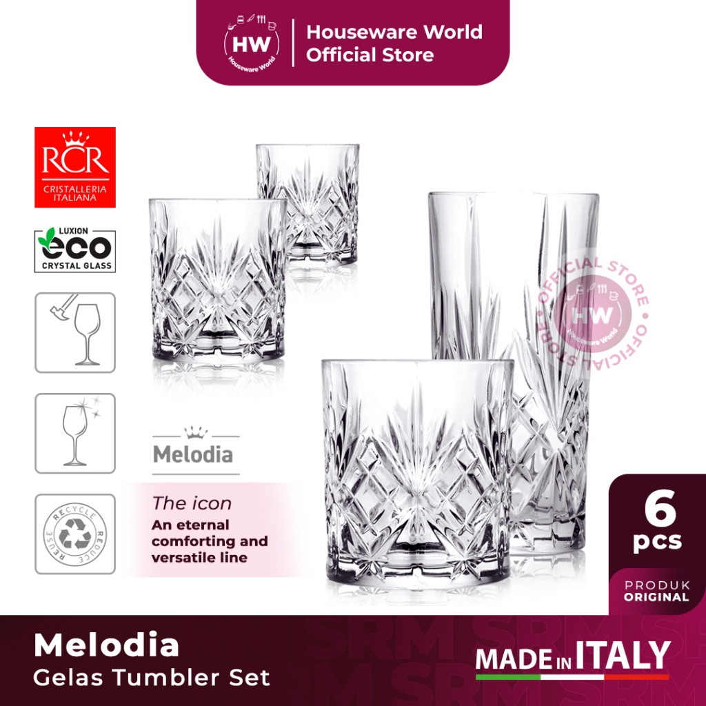 RCR Crystal Glass Tumbler Glass Set Melodia 36cl/34cl/24cl/8cl - 6pcs | Shopee Malaysia