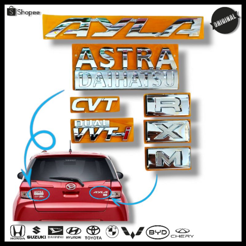 Ayla Logo Emblem Complete Original Chrome/ Ayla 2023 UP Car Trunk ...