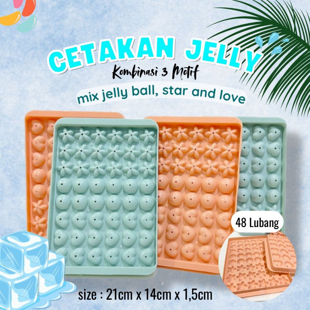 Az JELLY MOLD COMBINATION MIX 3 MOTIFS ICE CUBES PUDDING MOLD 48 HOLES ...