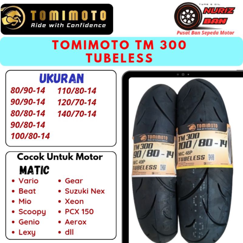 Tomimoto Ring 14 Tubeless TM 300 Ban Donat | Shopee Malaysia