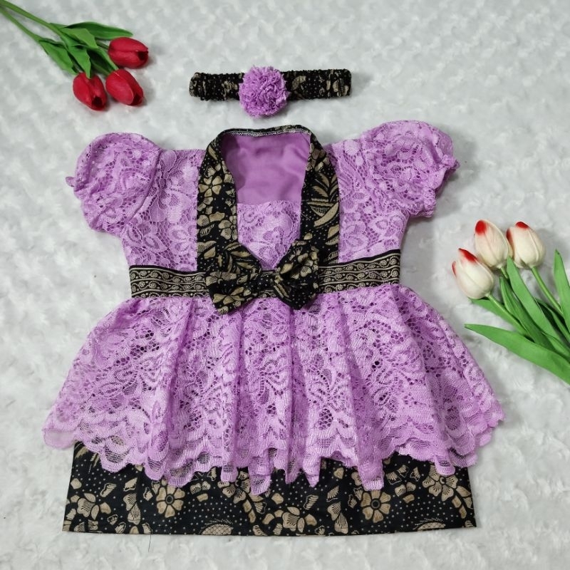 UNGU BABY KEBAYA / GIRLS' KEBAYA / BABY KEBAYA SET Kinan Purple Lilac ...