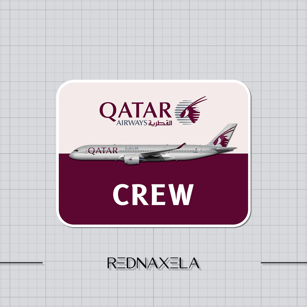 Qatar Airways Card Vinyl Sticker Crew Sign Sticker Model | Shopee Malaysia