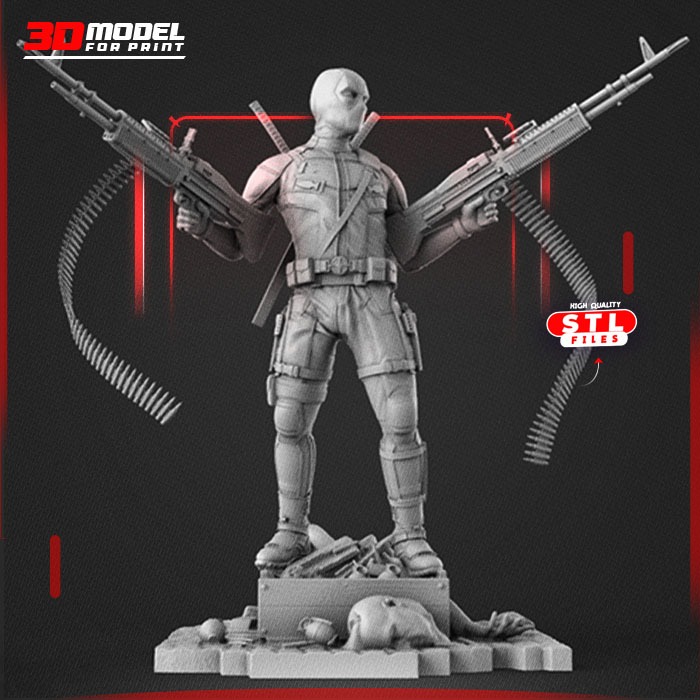 Deadpool 3D Action Figure - STL Model Kit, Ready to Print & DIY ...