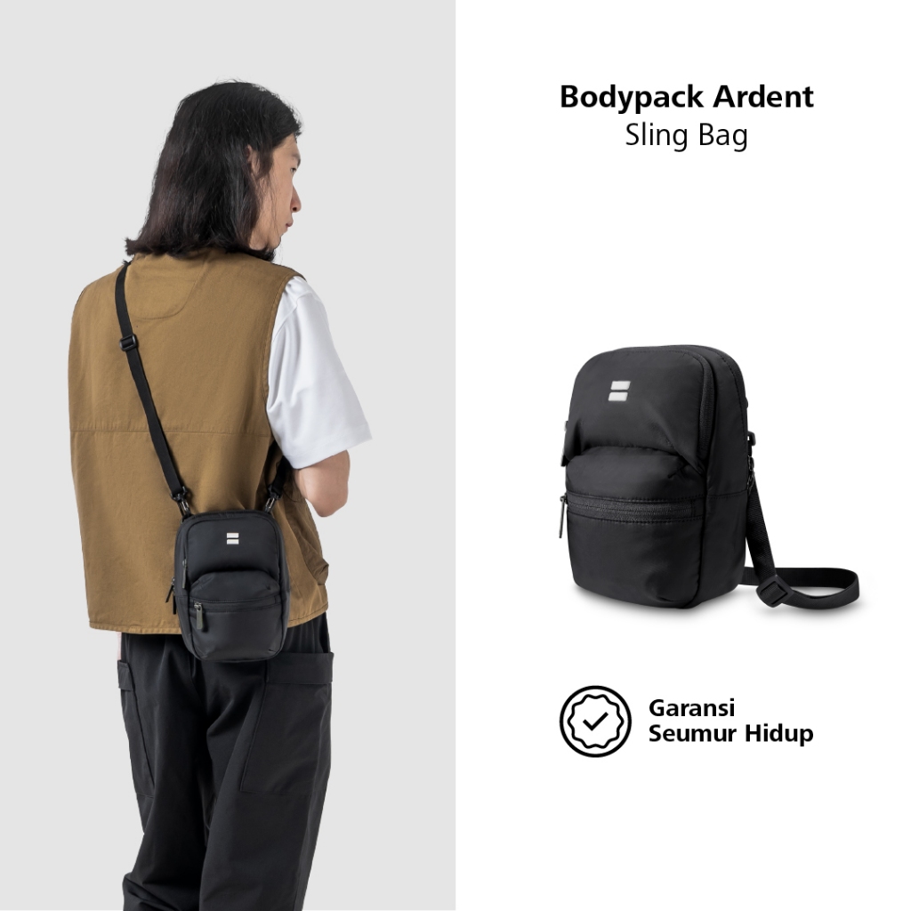 Bodypack Ardent Shoulder Bag Practical Travel Sling Bag - Black ...