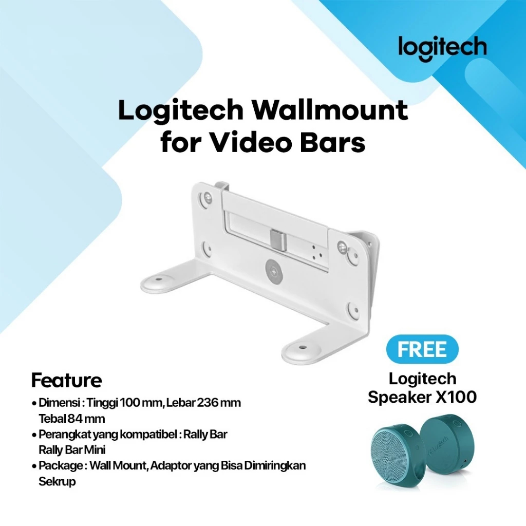 Logitech Wall Mount for Video Bars - Official Logitech 2 Year Guarantee ...