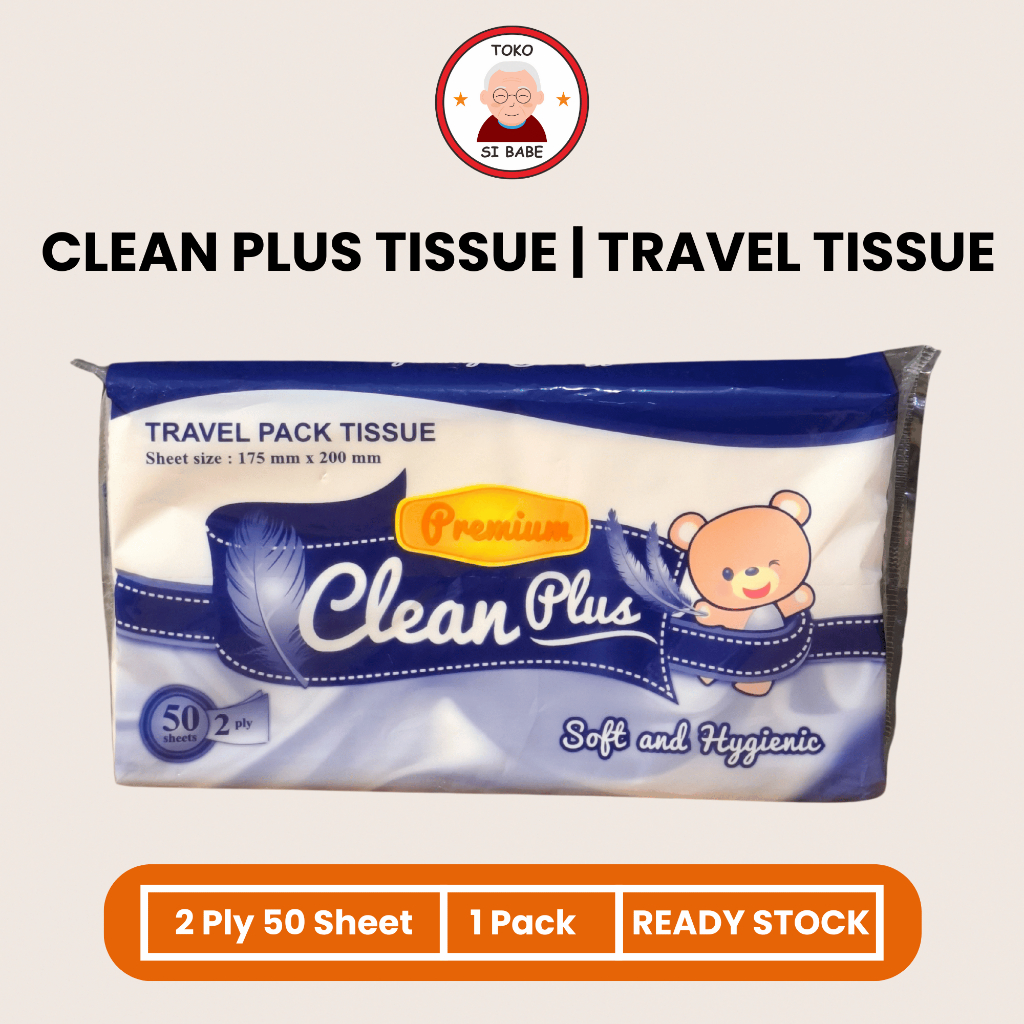 TISSUE CLEAN PLUS 2 PLY 50 SHEETS | CLEAN PLUS 50 SHEETS | Travel ...