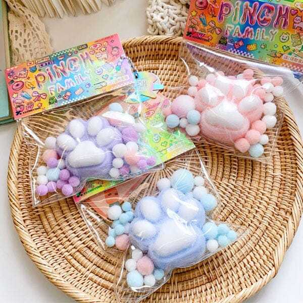 Squishy Pinch Family Paws Cute cartoon characters Stress Relief Toy ...