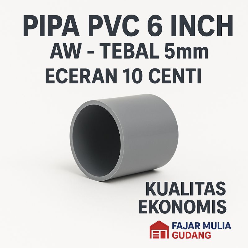 6 Inch AW Grey PVC Pipe | Length 10 Cm Retail | 5mm thick | Economical ...