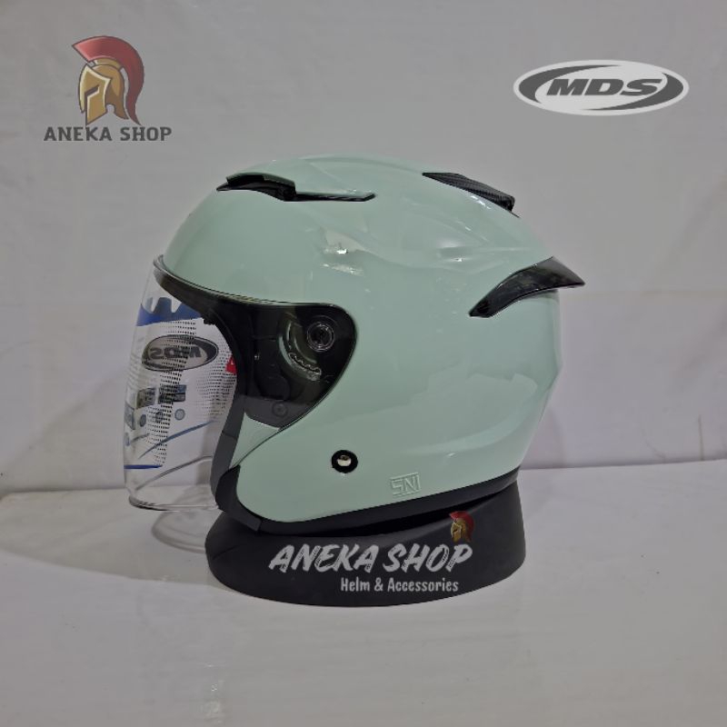 MDS VOLTUS SOLID SAGE GREEN HELMET | INTERCOM SUPPORT | SINGLE VISOR ...