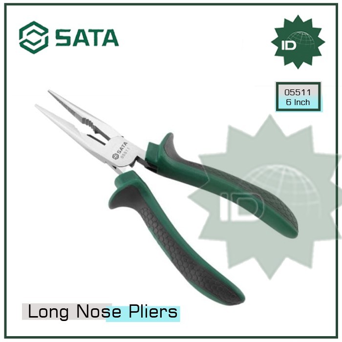 TAPER PLIERS / RUNCING CLIP PLIERS 05511 LONG NOSE PLIERS 6" SATA TOOLS ...