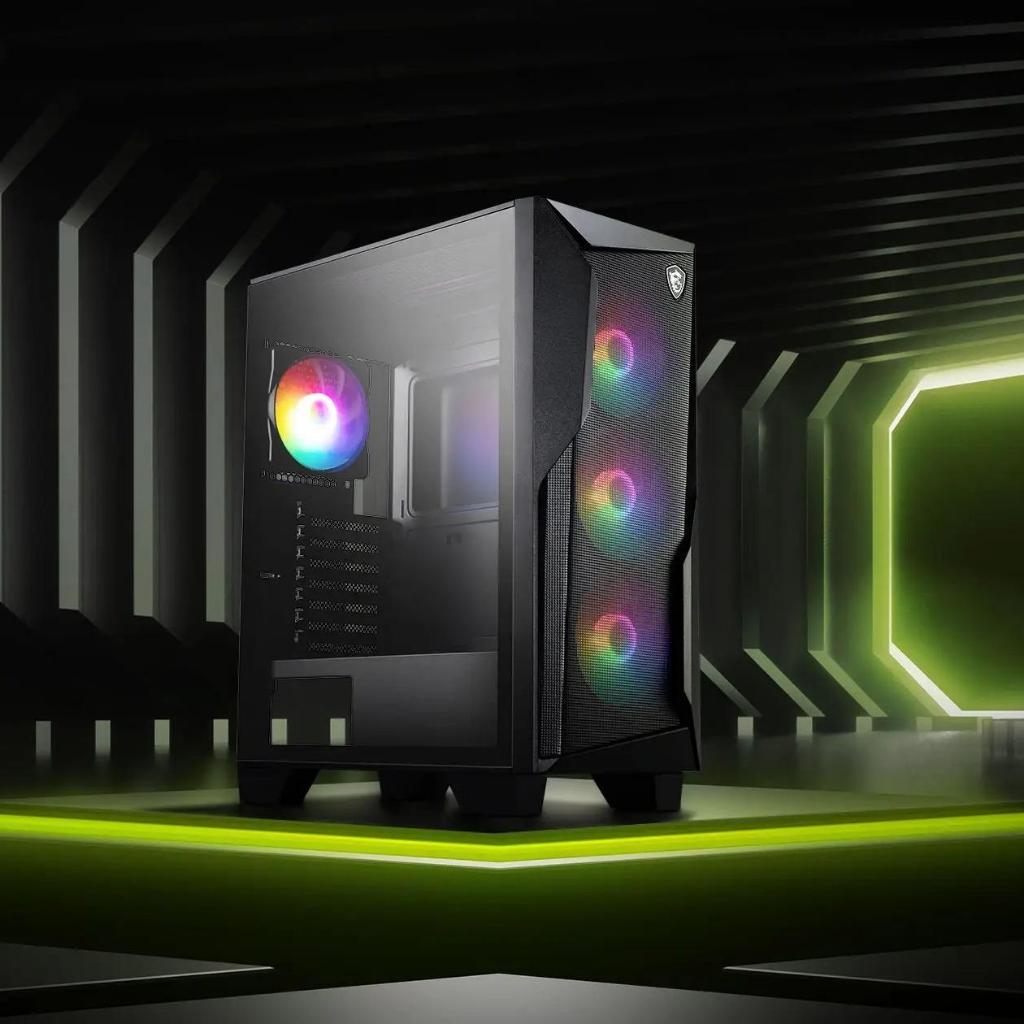 MSI MAG FORGE 130A AIRFLOW BLACK MID TOWER PC CASE CASING GAMING ...