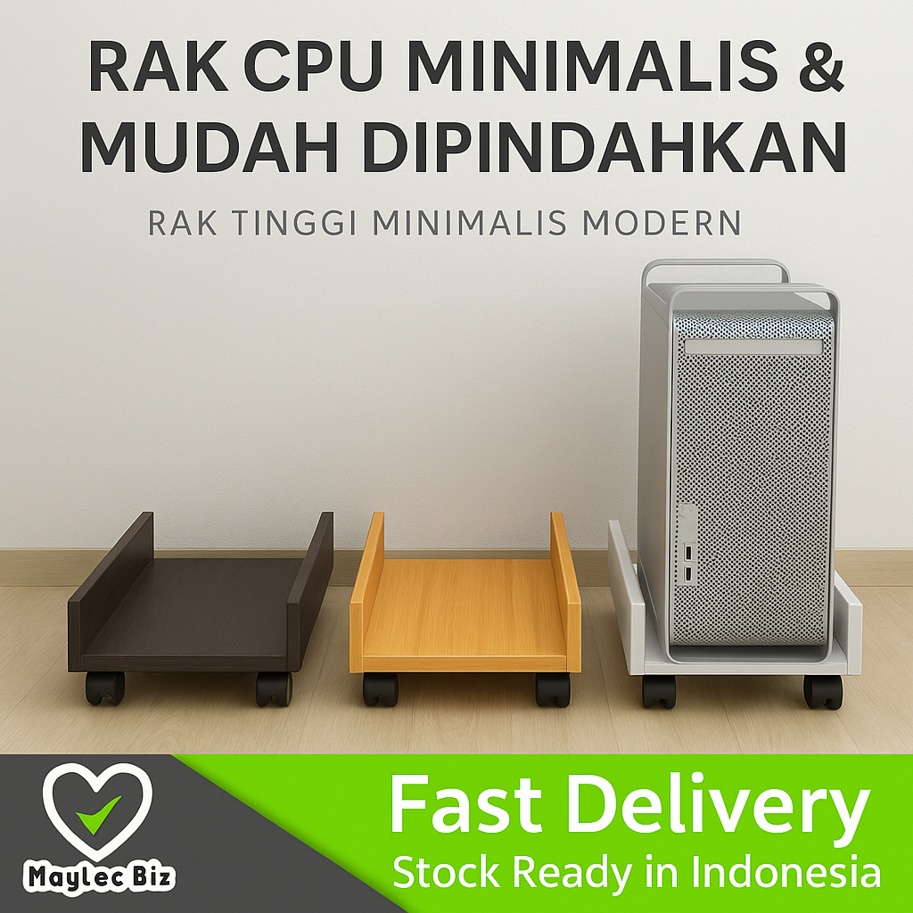 KHAZAAR Wheeled Computer CPU stand Rack / Waterproof Wooden CPU Coaster ...