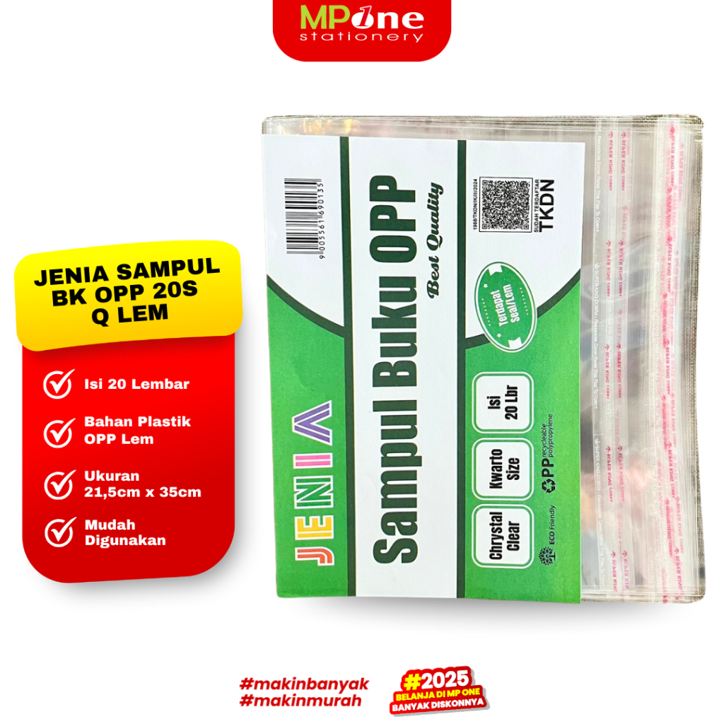 (1 PACK) JENIA Opp Plastic Book Cover Quarto Size Glue / Quarto ...