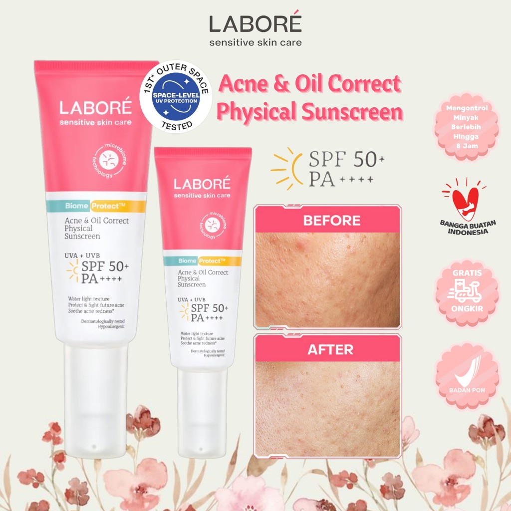 LABORE Acne & Oil Correct Physical Sunscreen SPF50+ PA++++ 40ml | 10ml ...