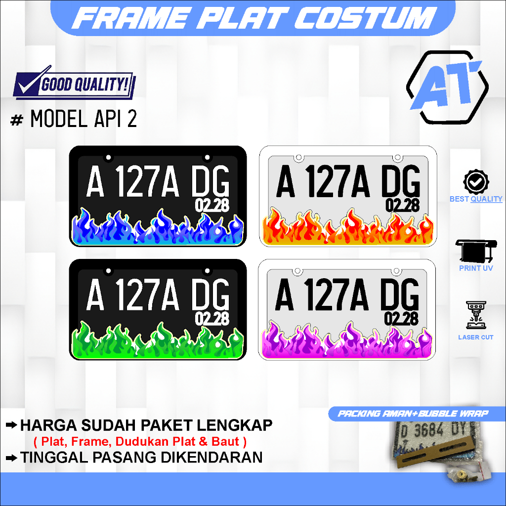 Acrylic plate Motorcycle Number Plate Frame Model 2 JDM All Viral PNP ...