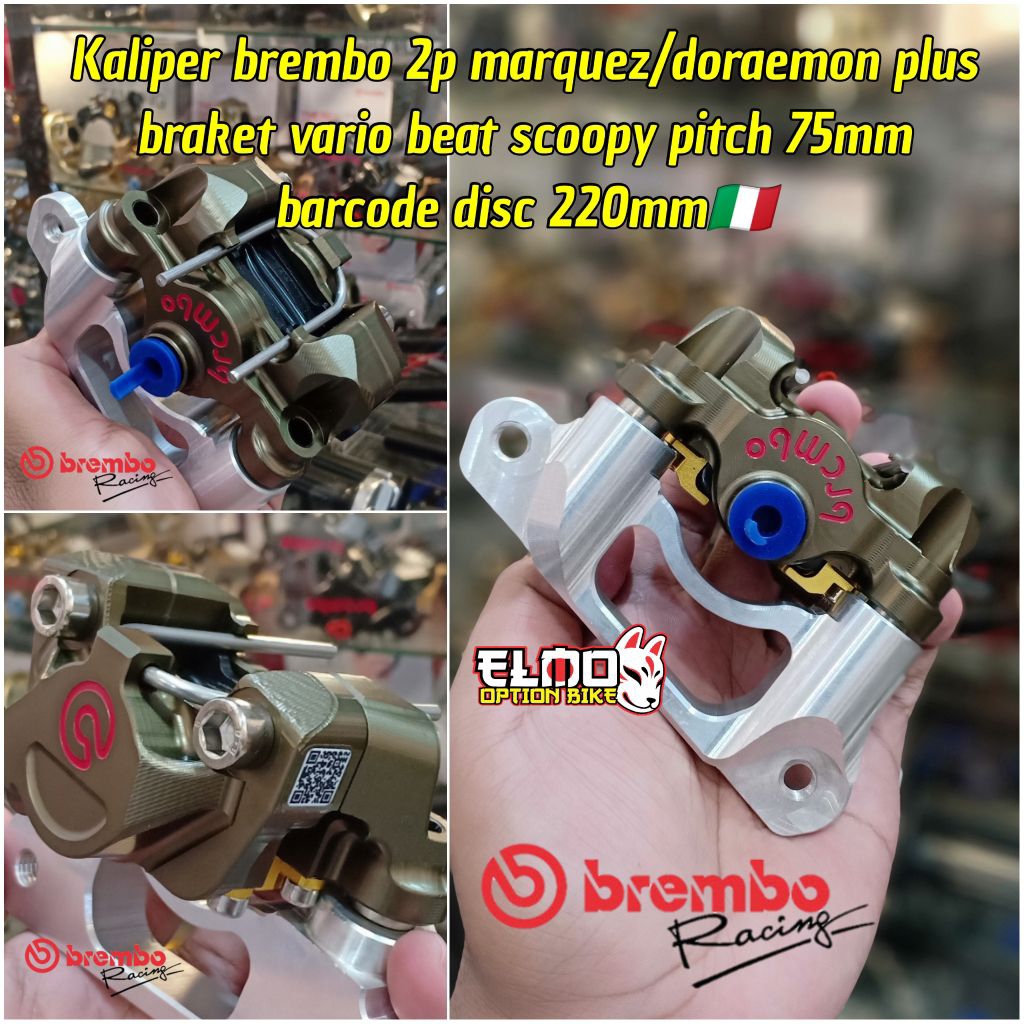Br3mb0 doraemon c0py billet caliper plus 220mm vario beat scoopy ...