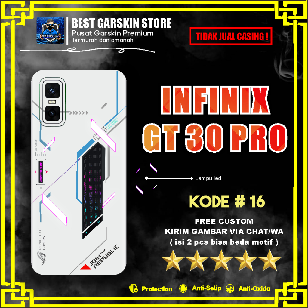 [CONTENTS 2 PCS] Garskin INFINIX GT 30 PRO Sticker Motif 16-20 Can ...