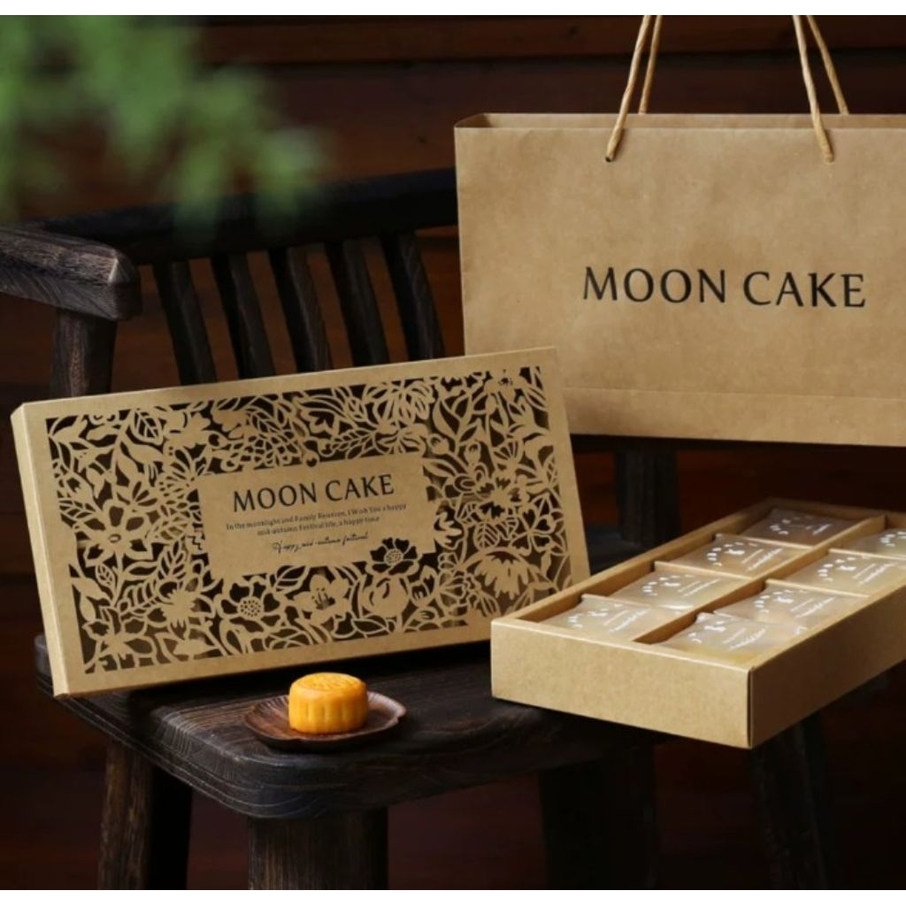 KRAFT 1 set Mooncake Box contains 8 MOONCAKE cakes 100GR Mooncake Box ...