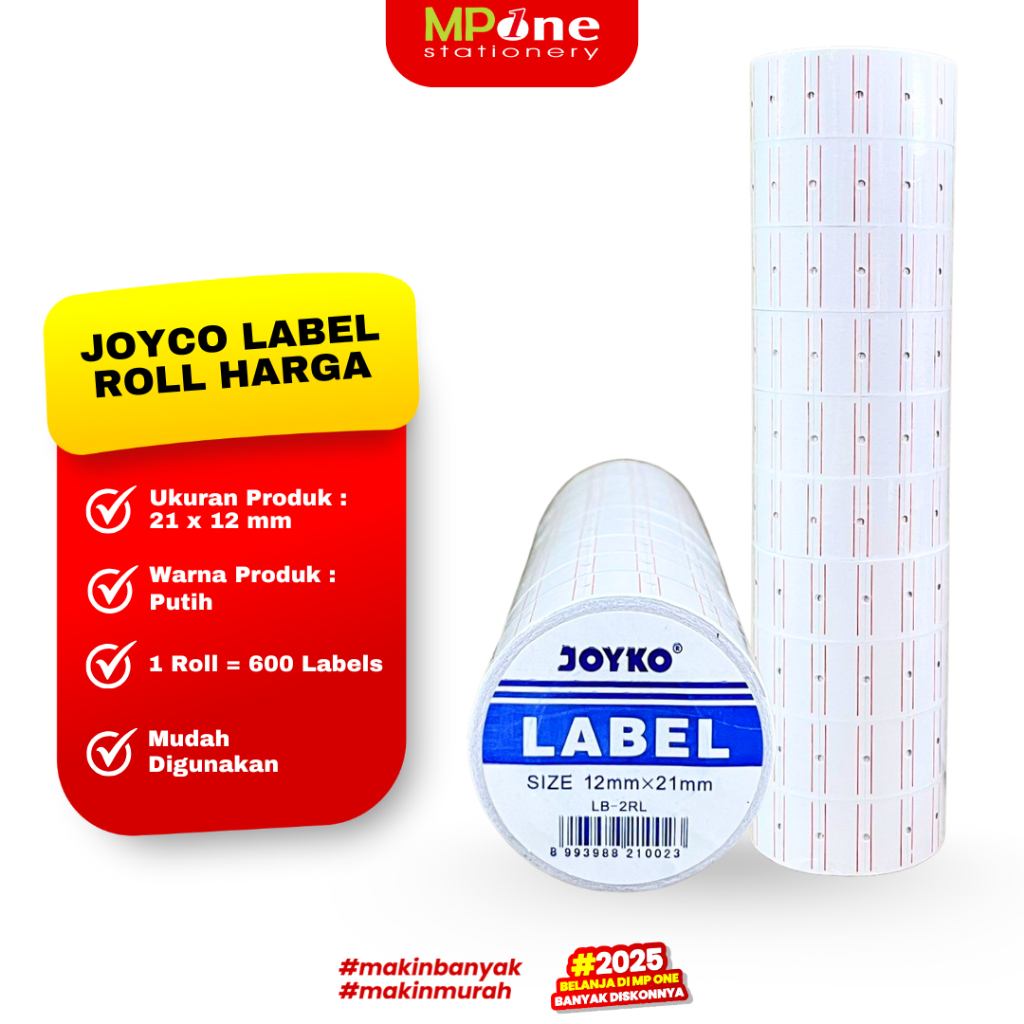 (1 Roll) Joyco Price Label Roll 1 Line Line 12mmx21mm / Joyko LB-2RL ...