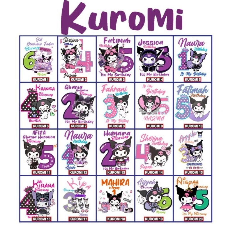 KUROMI KOKOROMI Birthday Family Couple T-shirts VARIATIONS CODE/MUST ...