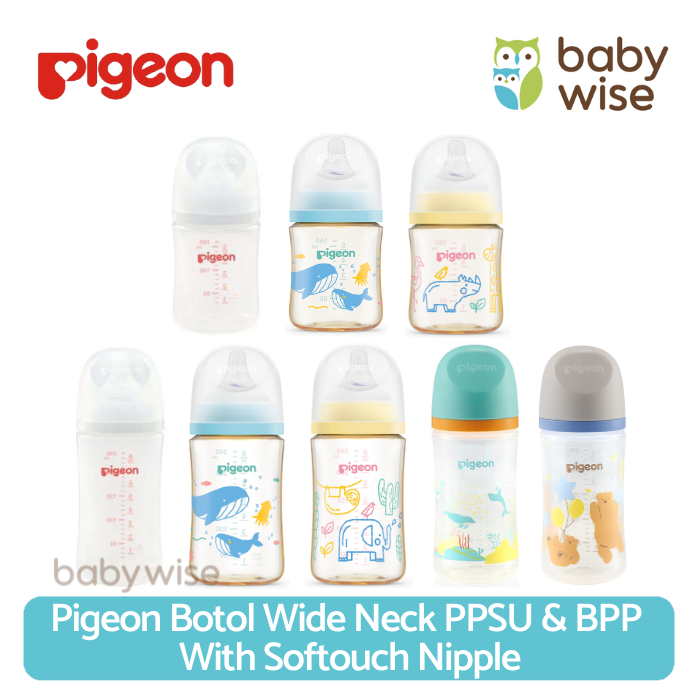 Pigeon Wide Neck PPSU & BPP Bottle With Softouch Nipple - Baby Milk Bottle | Shopee Malaysia