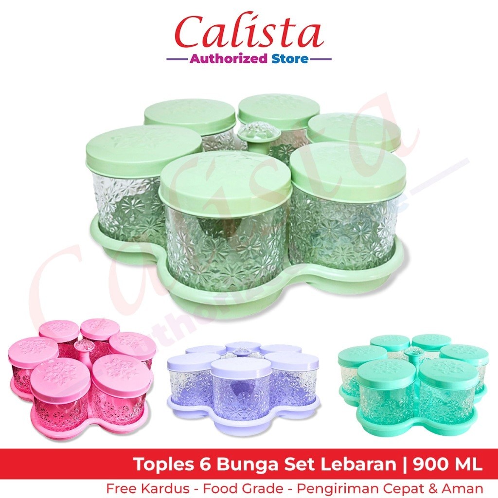 Calista Enam FLOWER CRYSTAL JAR / 6 LEAF EID CAKE JAR / Calista Set OF ...