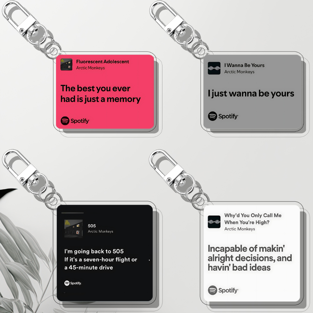 GANTUNGAN Arctic Monkey Keychain Spotify Lyrics | Spotify Arctic Monkey ...
