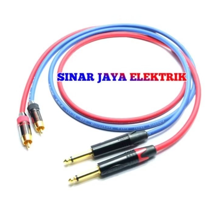 Audio jack 2 akai mono HK to 2 rca HK cable, premium quality original ...