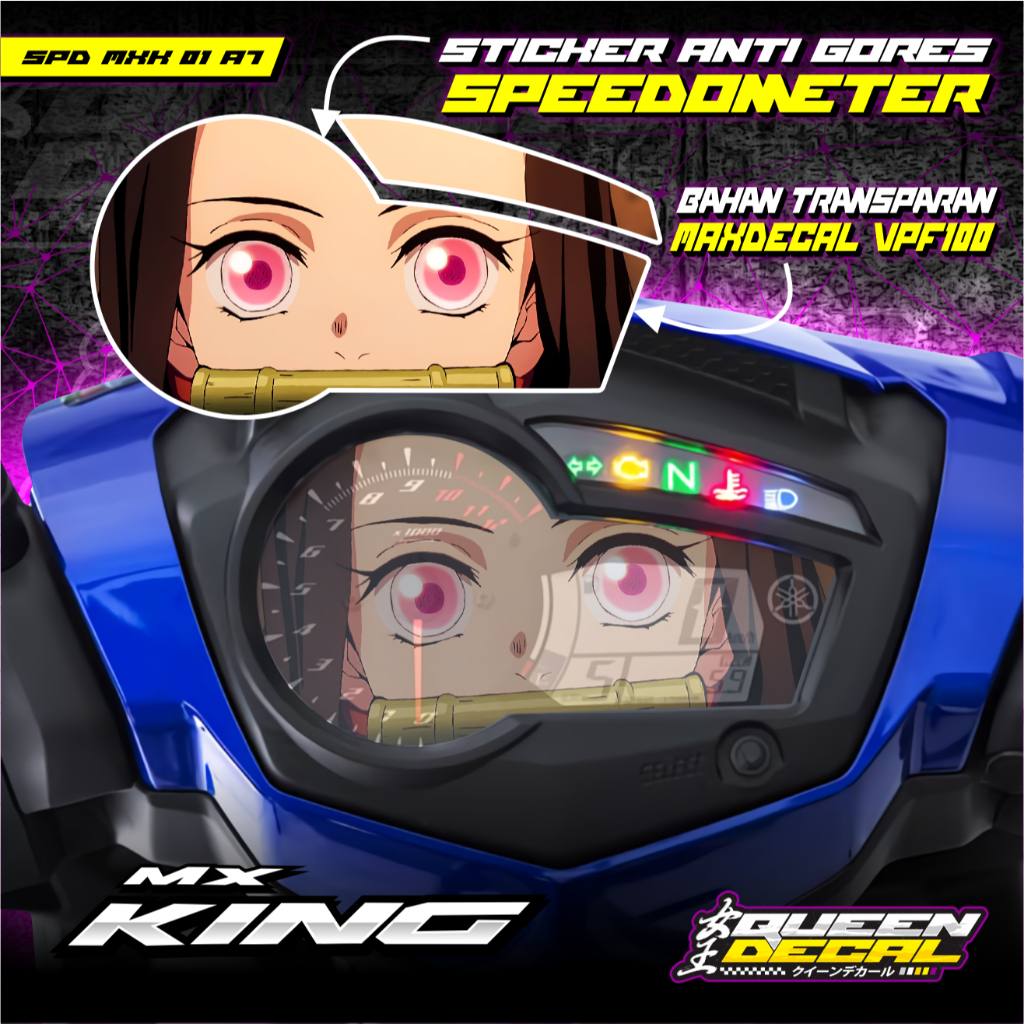 Nezuko Anime Design Transparent Sticker Speedometer / MX KING ...