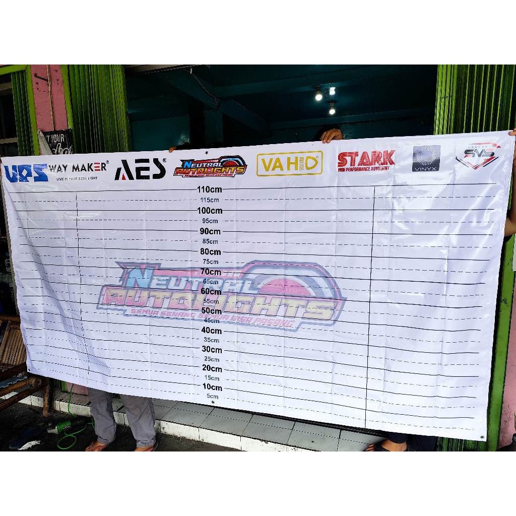 Banner AIMING SINAR HEADLAMP BANNER Backdrop Height Testing Biled Lamp ...