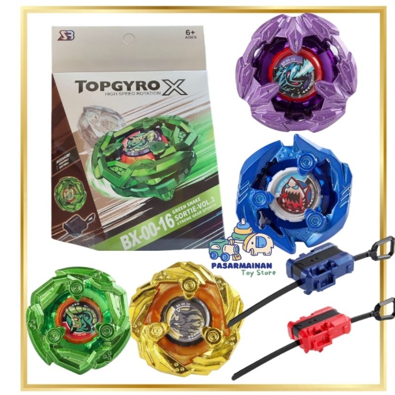 Mainan Gangsing Beyblade X Set Launcher BX-14 Blue Snark Green Snake ...